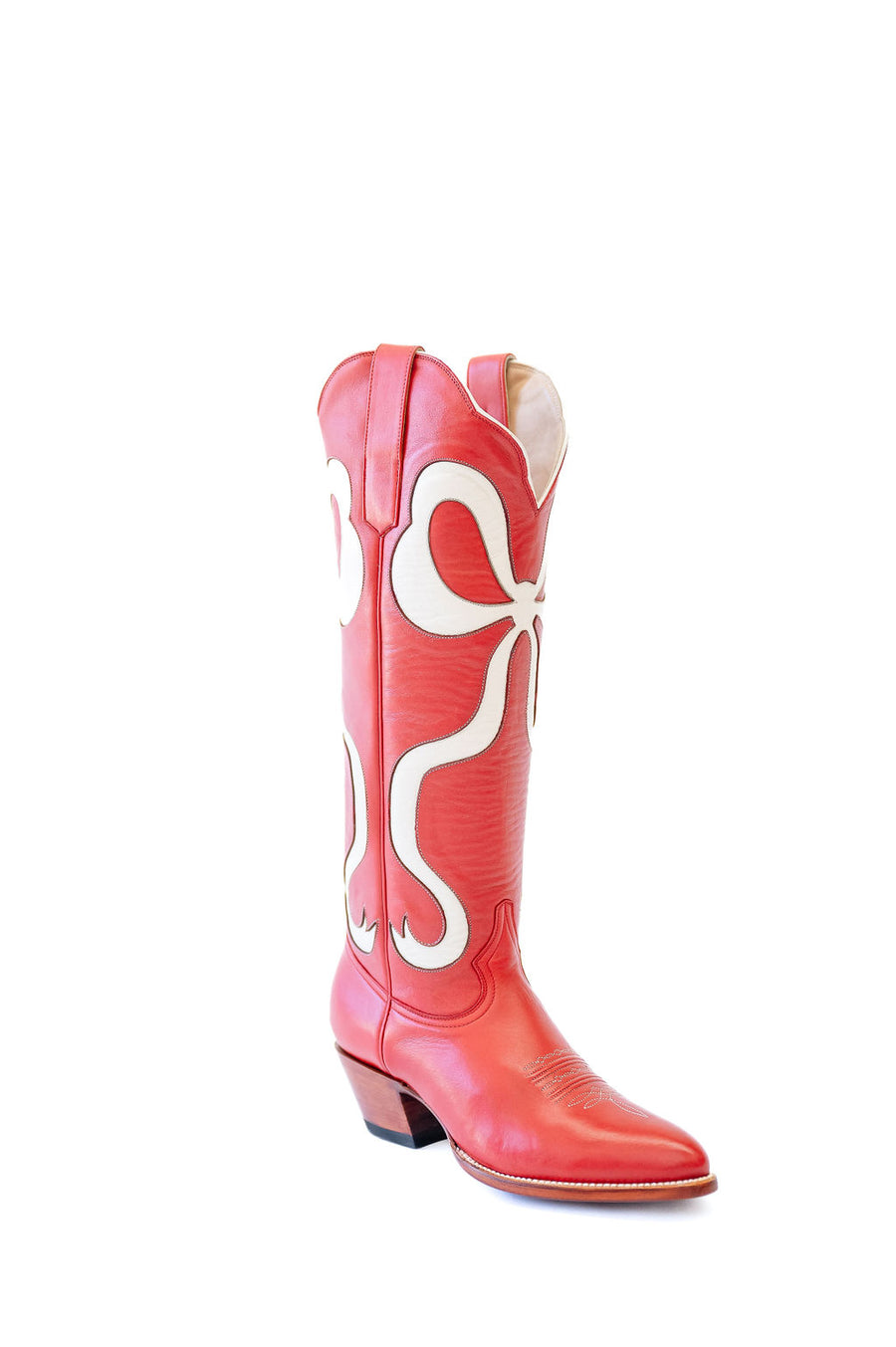 Claire Bow Boot in Red and Bone | Petite Paloma