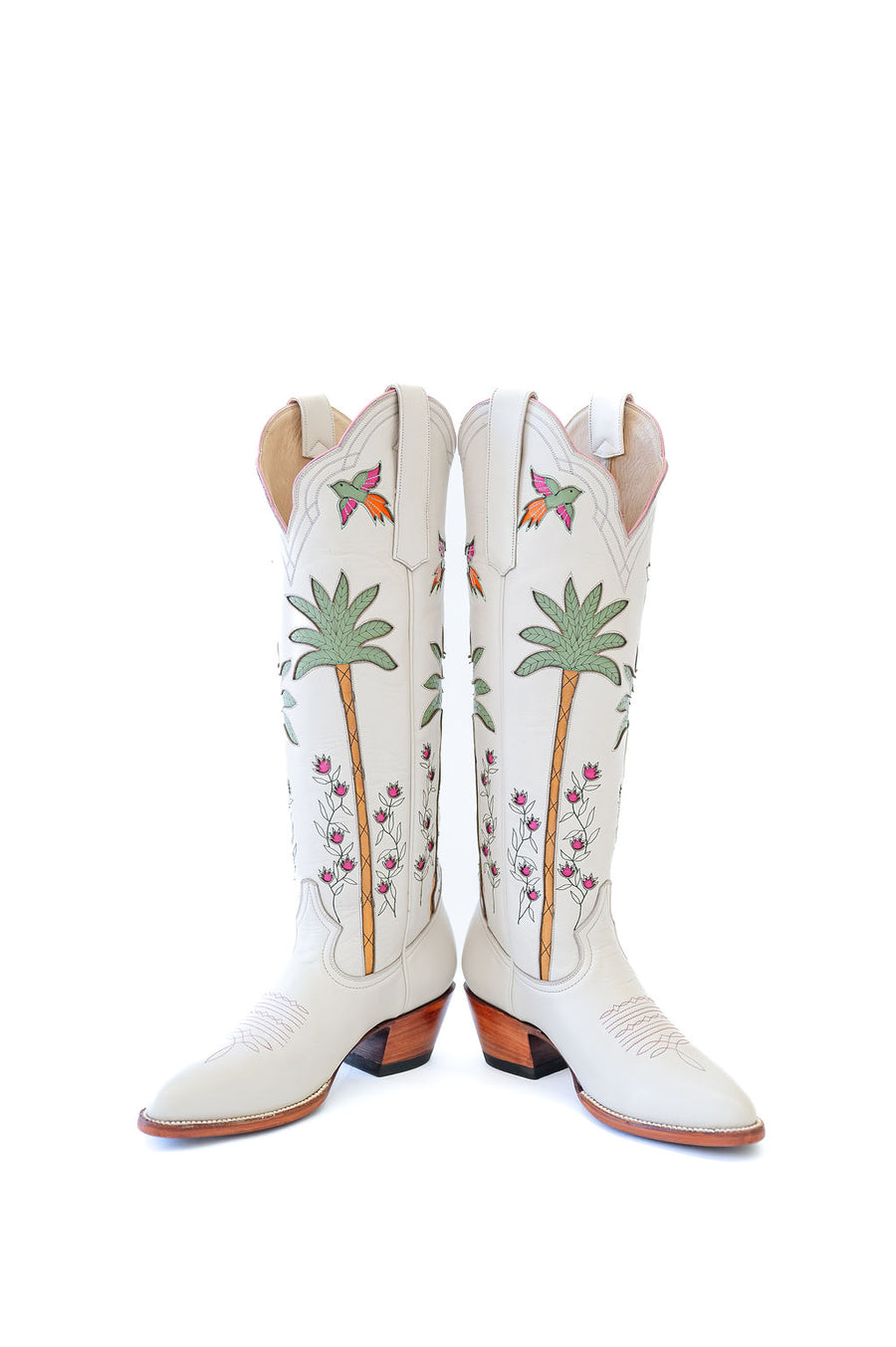 Isla Cowgirl Boot in Bone| Palm Tree Boots| Petite Paloma
